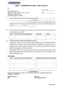 HDFC Bank Safe Deposit Locker Agreement Form In PDF Download