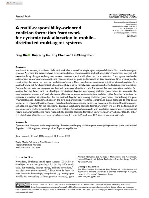 Pdf A Multi Responsibilityoriented Coalition Formation Framework For