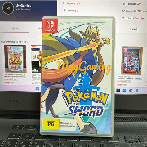 Used Pokemon Swordshield Nintendo Switch Game Shopee Malaysia