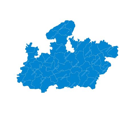 Premium Vector Sky Blue Color Madhya Pradesh Map Political And