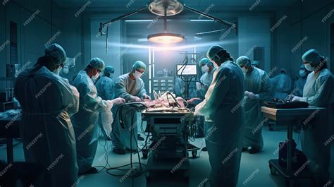 Premium Photo Operating Room Scene With Surgeons Generative Ai