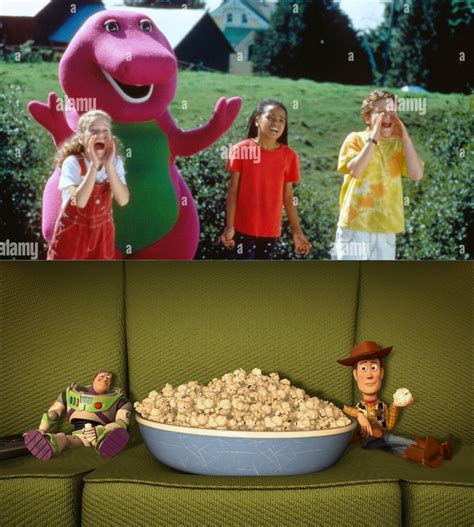 Woody And Buzz Watching Barneys Great Adventure By Collegeman1998 On