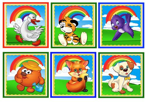 Картинки на шкафчики для детского сада герои мультфильмов