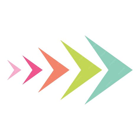 Premium Vector Colorful Arrow Shape Icon Design Isolated Multicolored Arrows Of Different Shapes