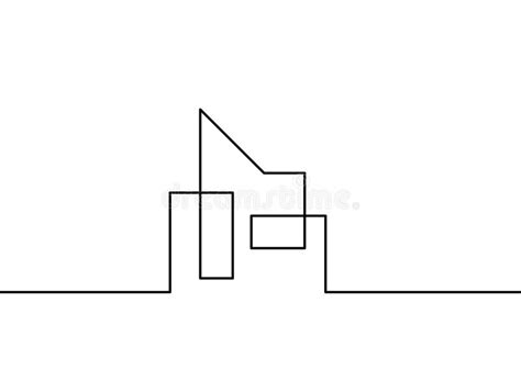 Abstract Architecture As Continuous Lines Drawing Stock Vector