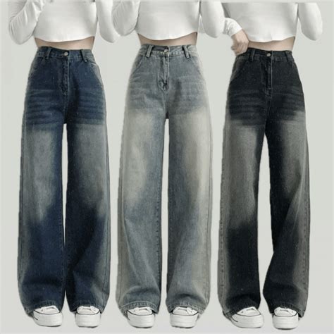 빠른출고🚀특가💗핏색감깡패 워싱 빈티지 데님 뒷밴딩 와이드 팬츠 3color 에이블리