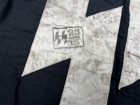 Ww2 German Nazi Nice Double Sides Waffen Ss Runes Flag Stamped