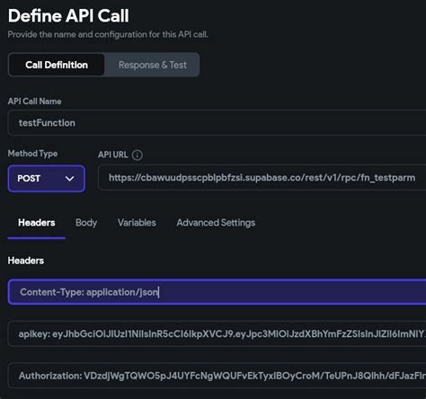 Calling A Supabase Function That Takes Input Parameters Using The