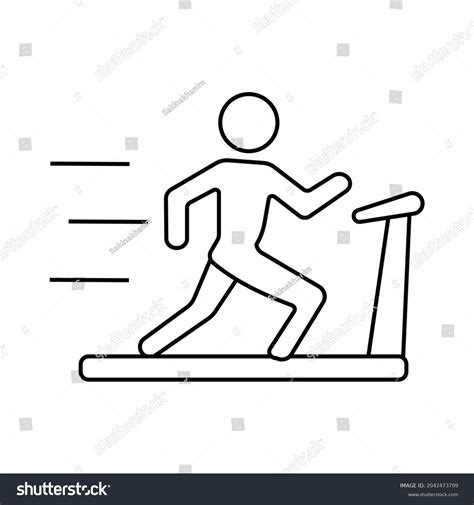 Treadmill Linear Icon Thin Line Illustration Stock Illustration 2042473799 Shutterstock