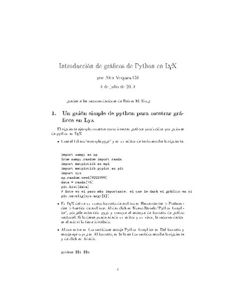 Pdf De Programación Introducción De Gráficos De Python En Lyx