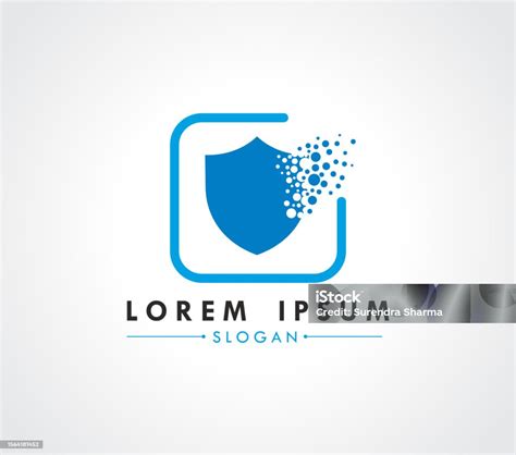 방패 로고 디자인 분산 개념입니다 벡터 일러스트레이터 개념에 대한 스톡 벡터 아트 및 기타 이미지 개념 경호 고립 색상