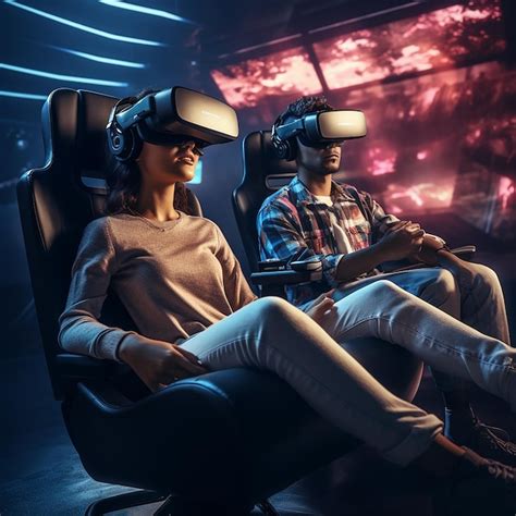 Premium Photo Young Woman Immersed In Virtual Reality Gaming Experience