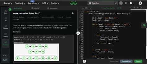 160daysofgfg Java Dsa Mergelinkedlists Linkedlistproblems Dollsy Rani