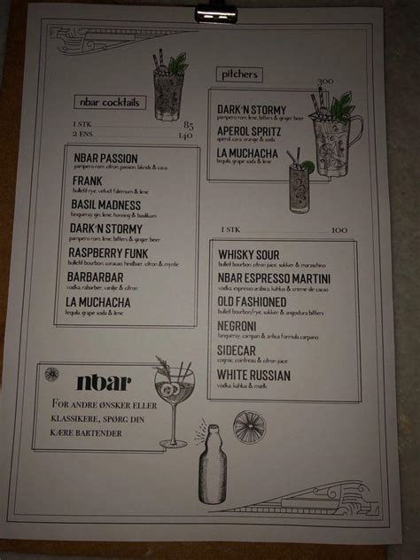 Menu At Oak Room Pub And Bar Denmark
