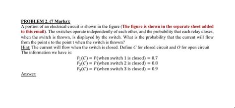 solved problem 2 7 marks a portion of an electrical