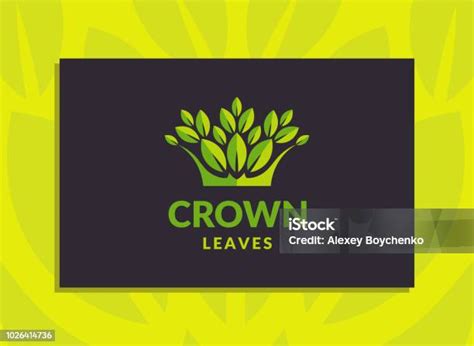 나뭇잎 왕관 로고벡터 일러스트 레이 션 검은 배경에 휘장 디자인 국왕에 대한 스톡 벡터 아트 및 기타 이미지 국왕 권위 녹색 Istock