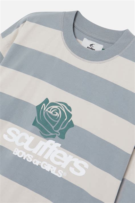 Boy Grey Striped T Shirt Scuffers