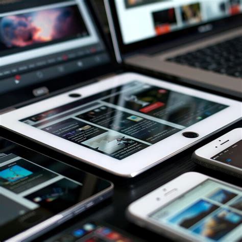 A Closeup Of A Websites Responsive Design Adapting To Different Screen Sizes Desktop Tablet