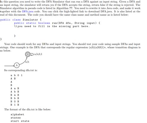 In This Question You Need To Write The Dfa Simulator