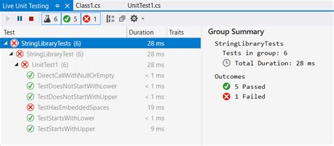 Live Unit Testing Visual Studio Windows Microsoft Learn