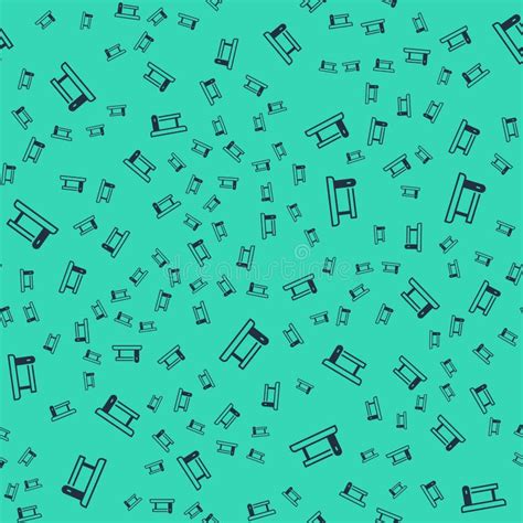 Black Railway Barrier Icon Isolated Seamless Pattern On Green Background Vector Stock
