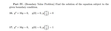 solved part iv boundary value problem find the solution