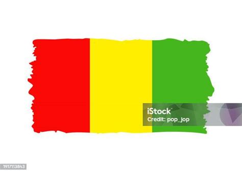 기니 국기 그런 지 스타일 벡터 일러스트 레이 션 기니의 국기와 흰색 배경에 고립된 텍스트 관목에 대한 스톡 벡터 아트 및 기타 이미지 Istock