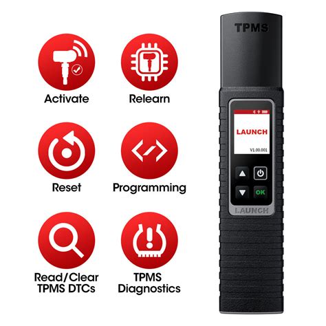 Launch X Tsgun TPMS Tire Pressure Detector Activate Relearn Program Sensors Work With V