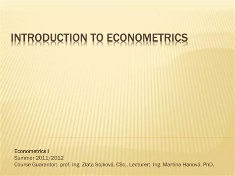 PPT Introduction To Econometrics PowerPoint Presentation Free Download ID 2787490