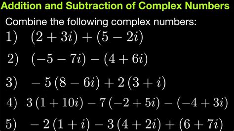 Addition And Subtraction Of Complex Numbers Review Youtube