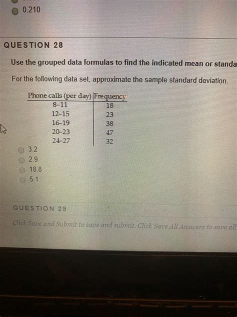 Solved O 0210 Question 28 Use The Grouped Data Formulas To