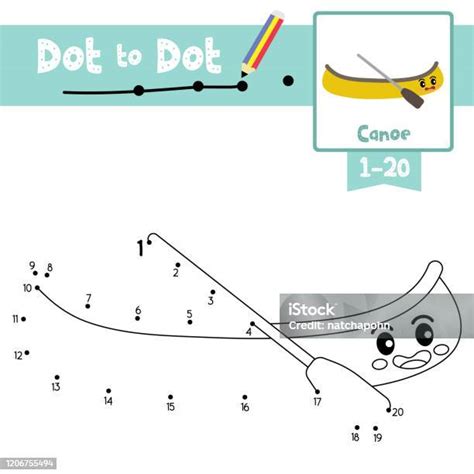 도트 교육 게임 및 색칠 공부 카누 만화 캐릭터 측면 보기 벡터 일러스트 0명에 대한 스톡 벡터 아트 및 기타 이미지 0명