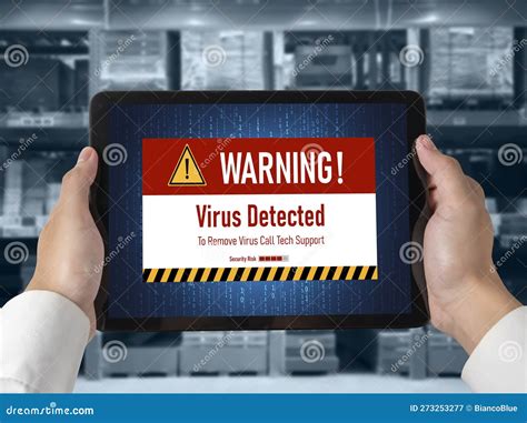 Virus Warning Alert On Computer Screen Detected Modish Cyber Threat Stock Image Image Of