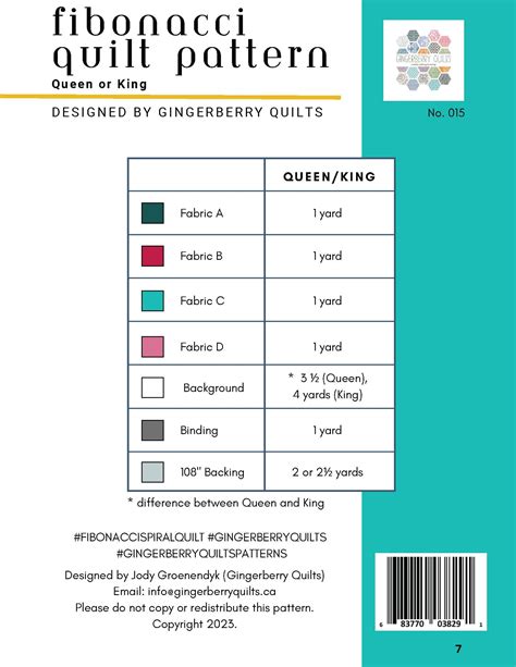 Fibonacci Quilt Pattern Pdf Copy Gingerberry Quilts