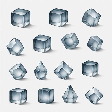 Premium Vector A Collection Of Different Shapes Of Ice Cubes