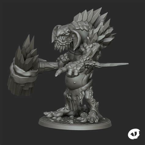 3d Printable Crystal Troll By Insight Miniatures