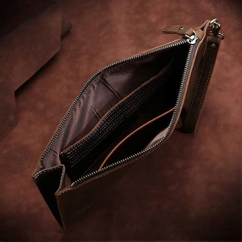 Mens Clutch Bag Leather Vintage Style Business Handbag 305 X 35 X 21