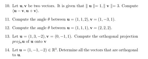 solved let u v ﻿be two vectors it is given that