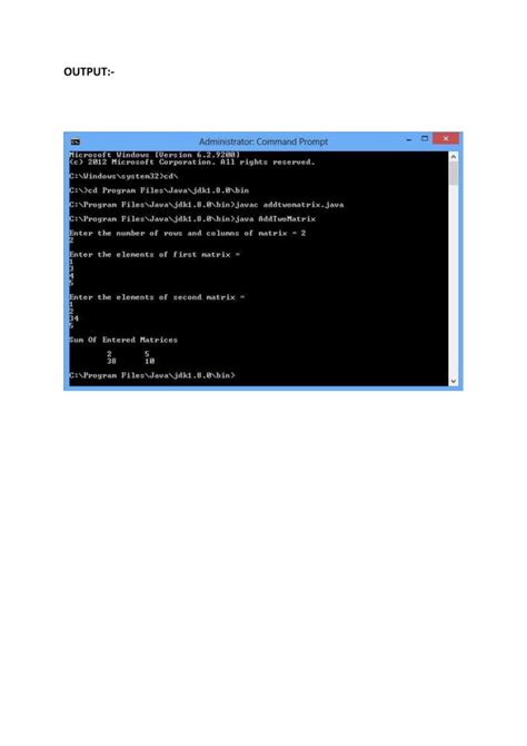 Wap To Add Two Given Matrices In Java Docx Technology And Computing
