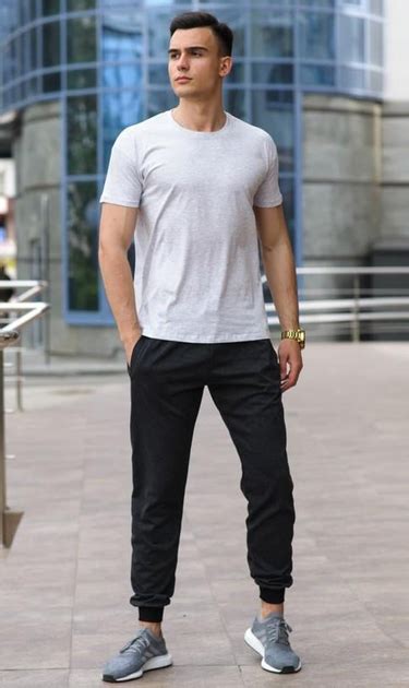 Мужской спортивный костюм футболка и штаны Atex 0096 M Белый с черным At 0096 10 C от