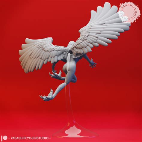 3d Printable Flying Harpy Tabletop Miniature Pre Supported By Yks