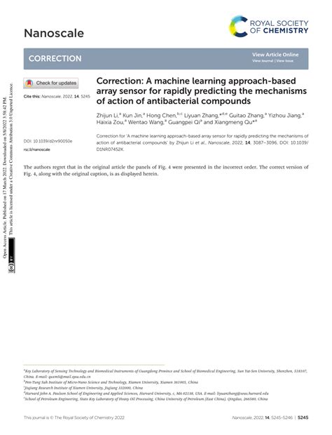 Pdf Correction A Machine Learning Approach Based Array Sensor For