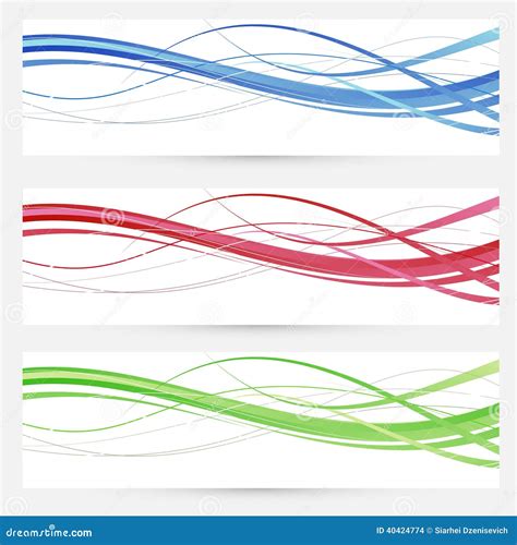 Colorful Bright Web Headers Lines Collection Stock Vector Illustration Of Pattern Folder