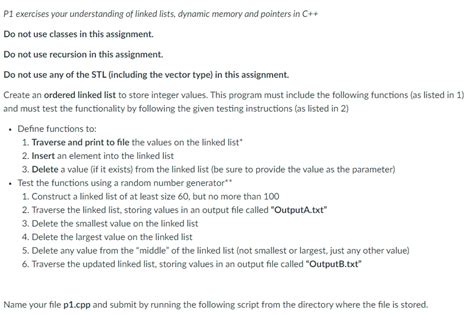 Solved P1 Exercises Your Understanding Of Linked Lists