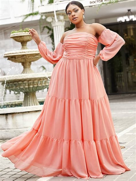 Coral Color Dress With Sleeves