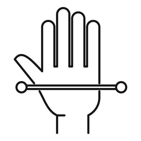 Palm Authentication Scan Icon Outline Style Vector Art At Vecteezy