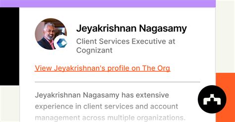 Jeyakrishnan Nagasamy Client Services Executive At Cognizant The Org