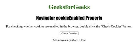 Html Navigator Cookieenabled Property Stacklima