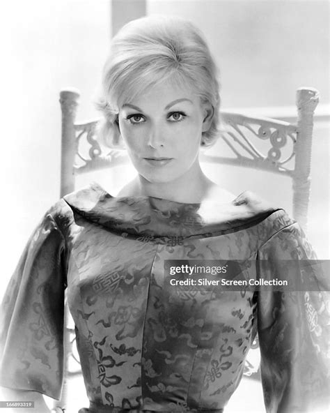American Actress Kim Novak Wearing An Oriental Silk Dress Circa 1965