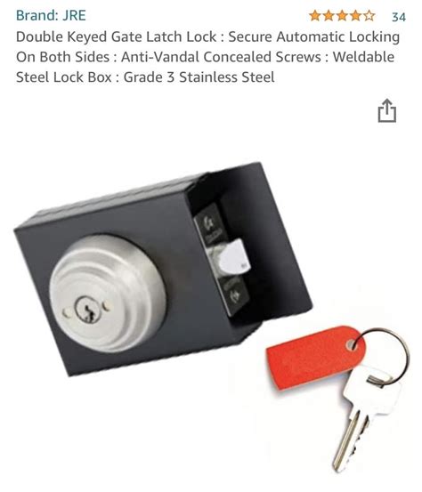 Double Keyed Gate Latch Lock